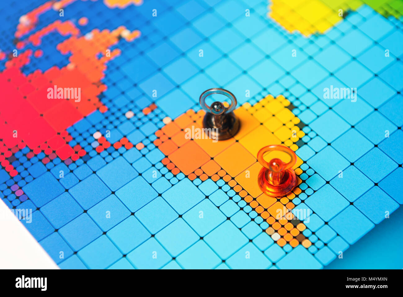 Map with pushpins hi-res stock photography and images - Alamy