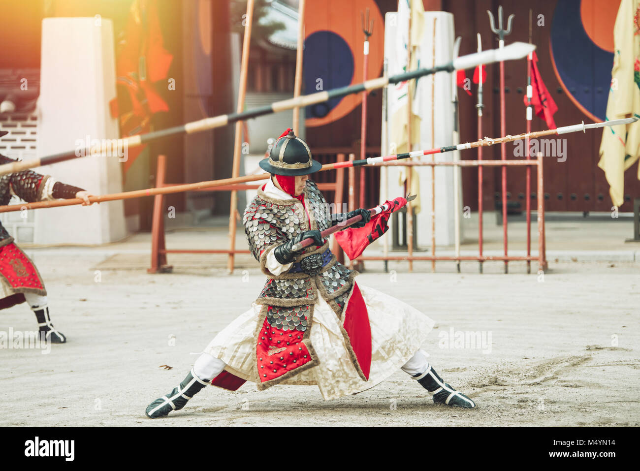 Korean soldier with traditional Joseon dynasty during show martial arts ...