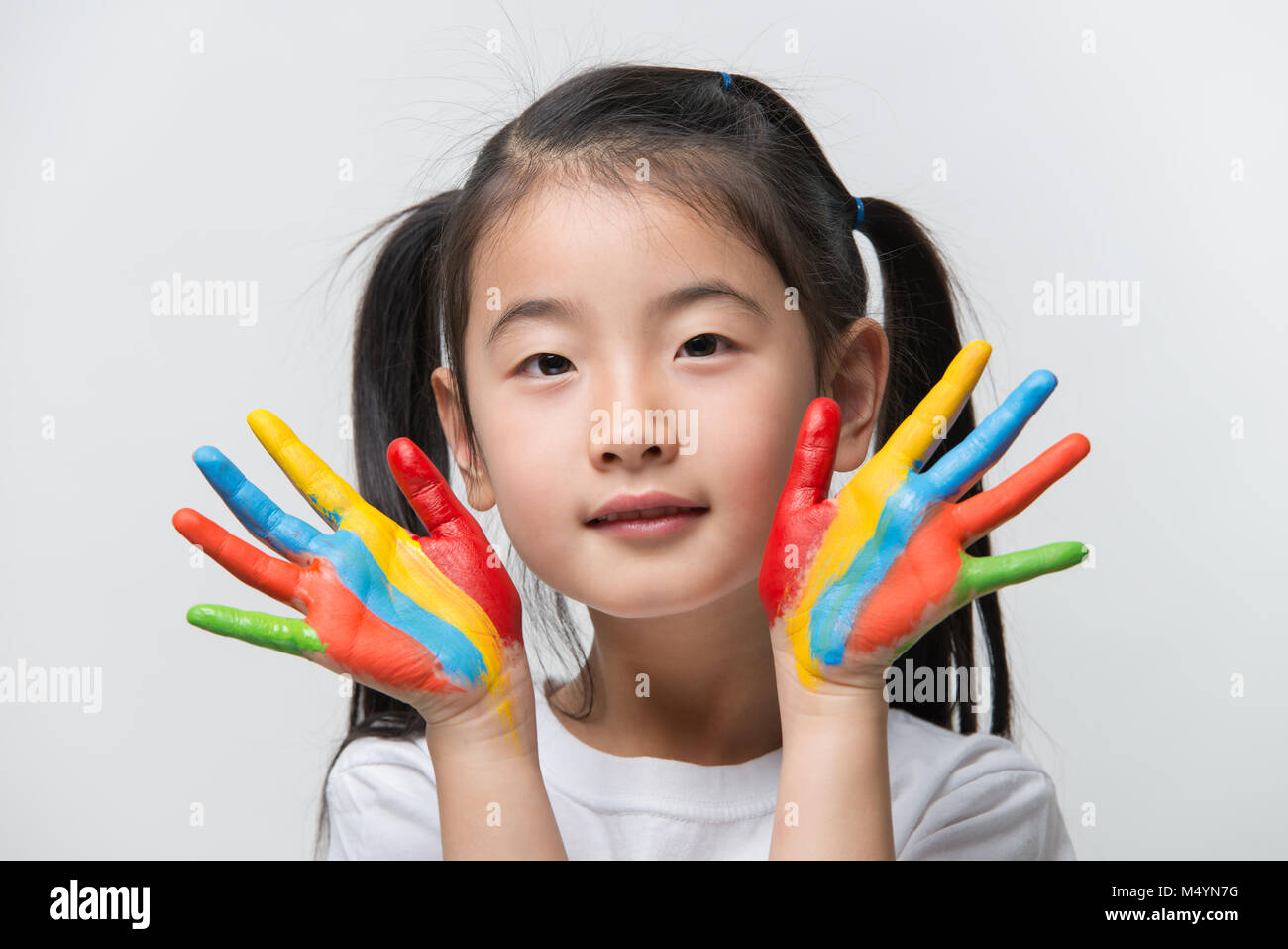 Girl colorful hands hi-res stock photography and images - Alamy