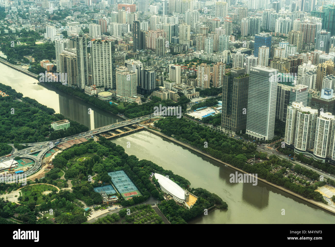 Canton tower observation deck Stock Photo - Alamy