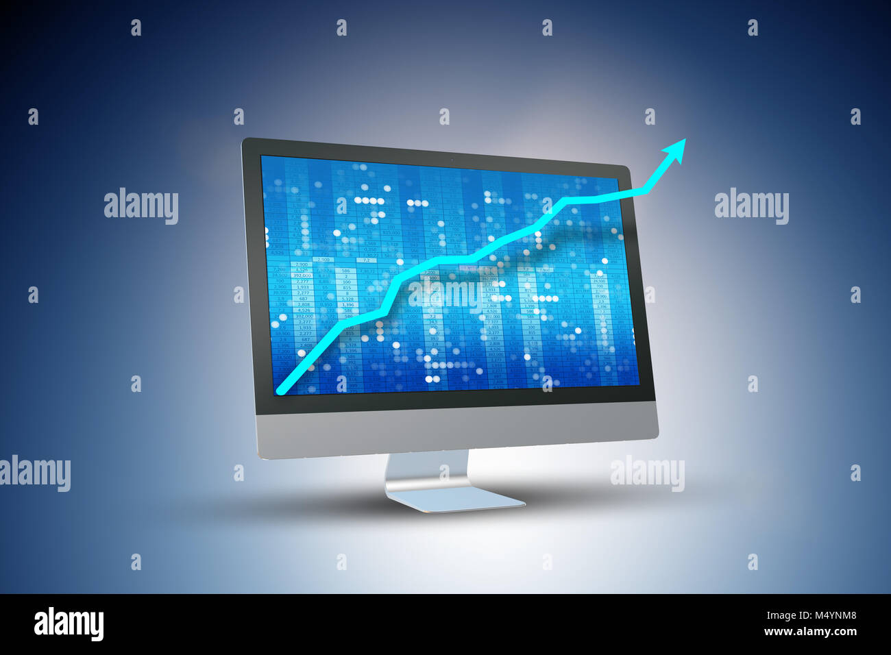 Illustration with business charts - 3d rendering Stock Photo - Alamy