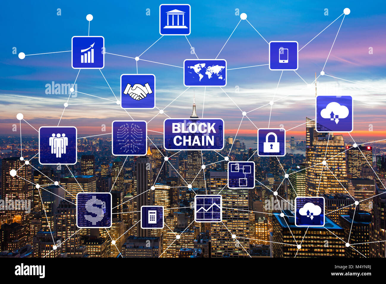 Blockchain concept in database management Stock Photo - Alamy