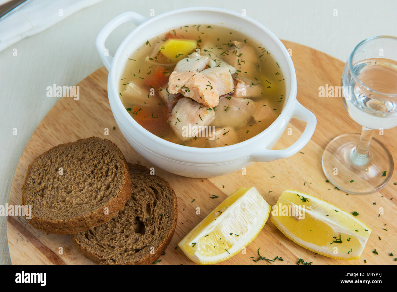 Russian traditional fish soup Stock Photo - Alamy