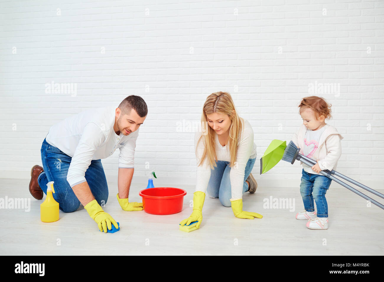 Family with cleaner hi-res stock photography and images - Alamy