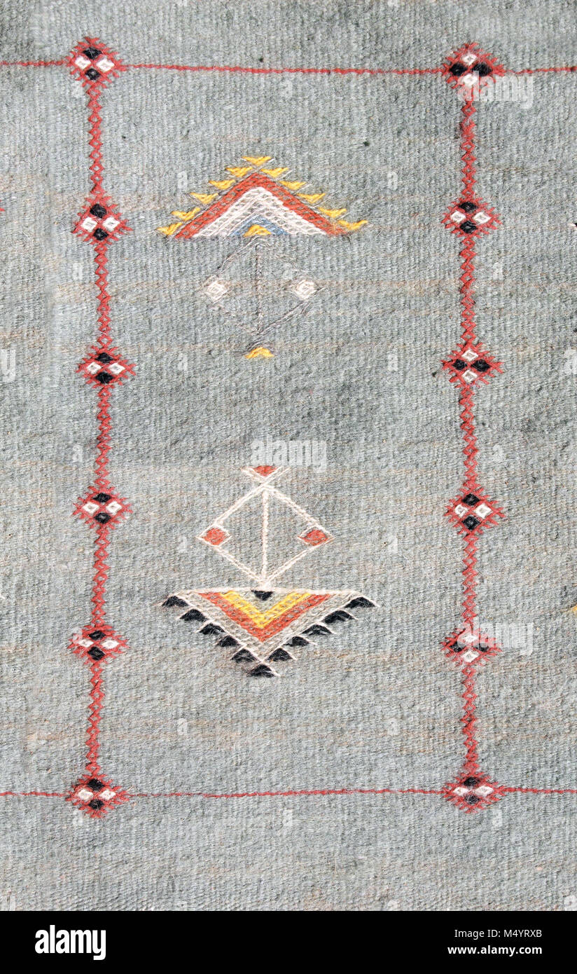 Texture of berber traditional wool carpet with geometric pattern ...