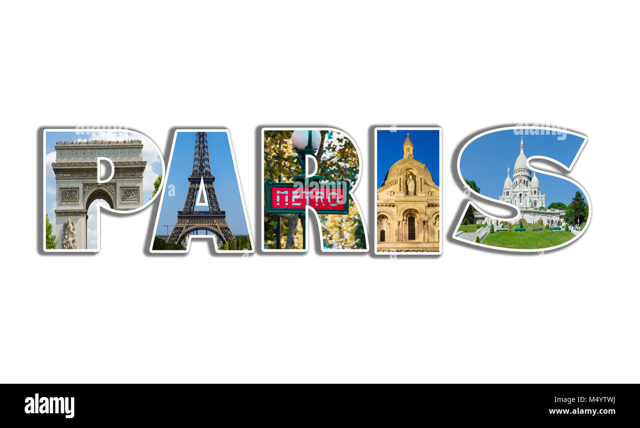 Collage of paris photos collection Stock Photo - Alamy