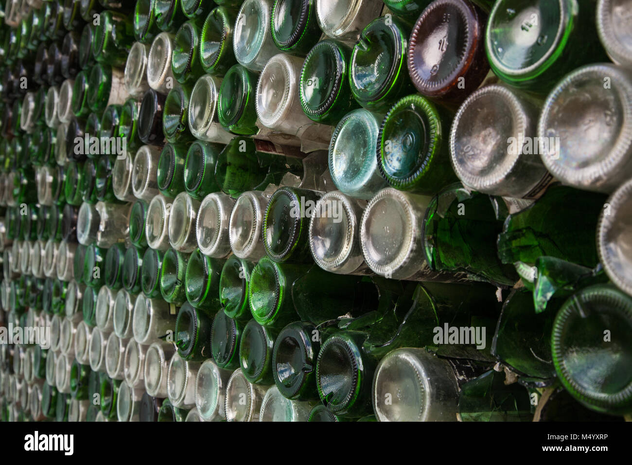Bottom of the bottle texture. Glass,Dirty empty wine bottles close-up ...