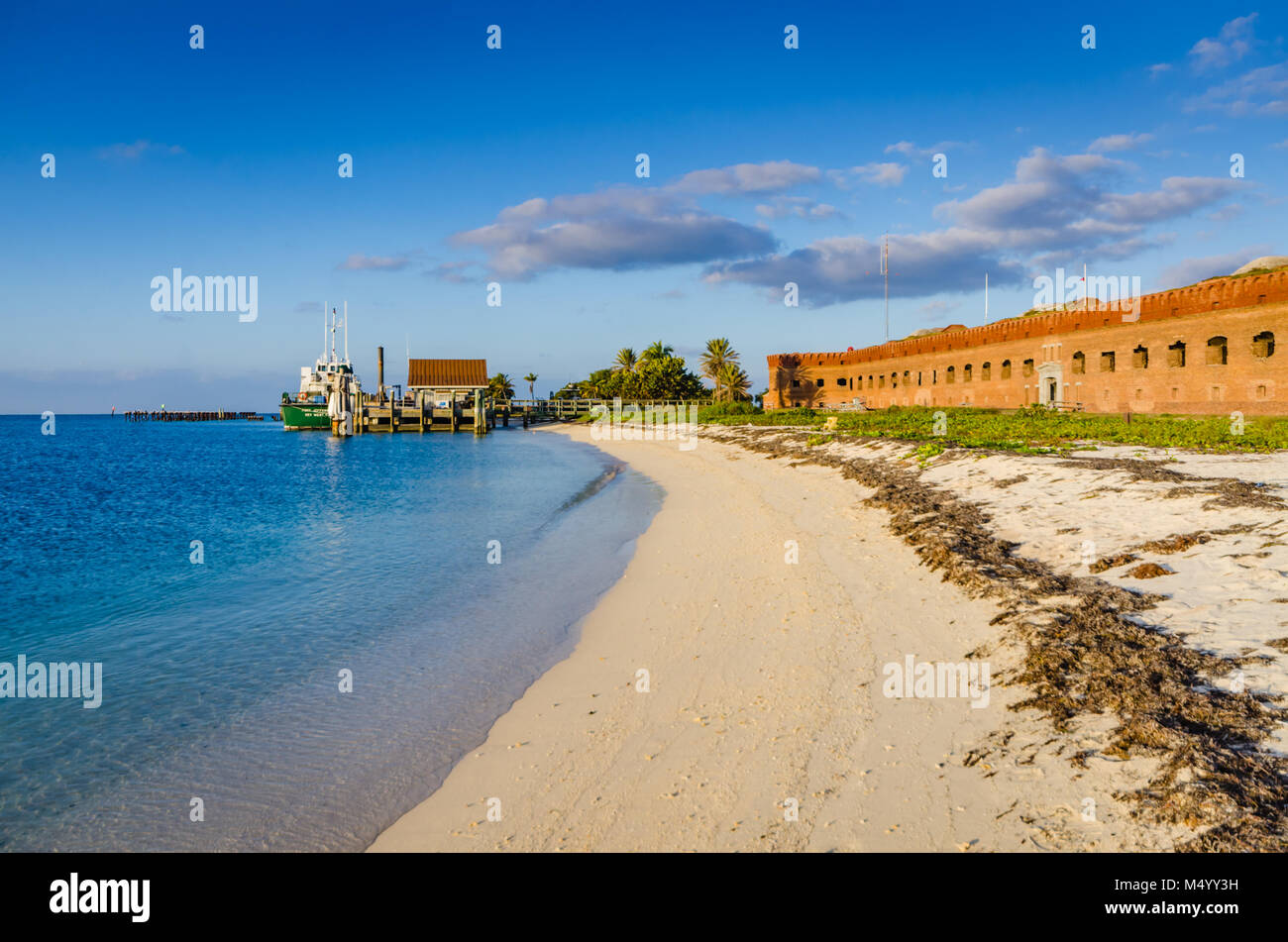 Historic Fort Jefferson on Garden Key beach in the Florida Keys is the ...