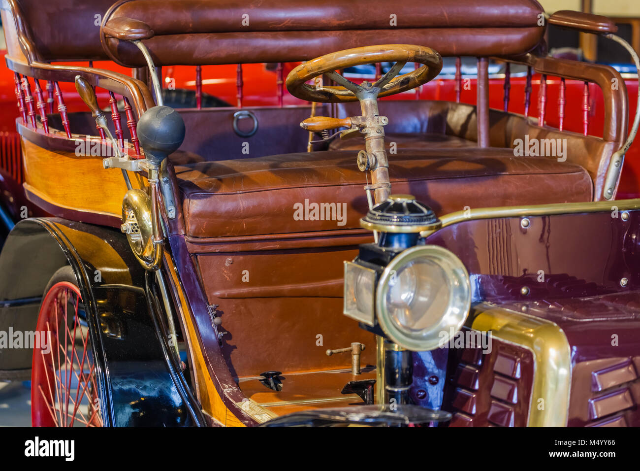 Vintage car - technology background Stock Photo - Alamy