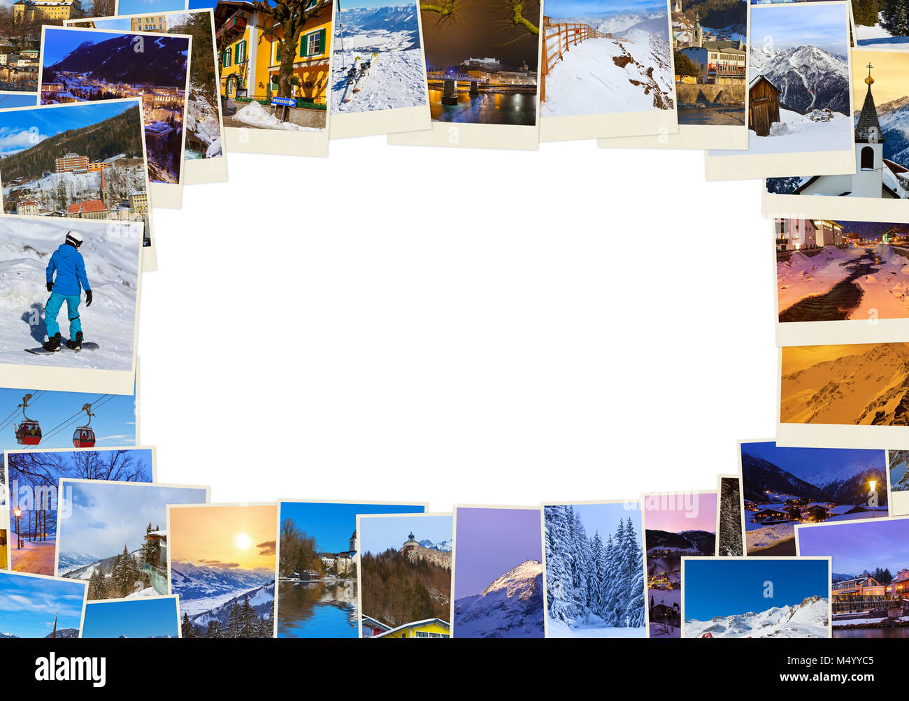 Frame made of mountains ski Austria images (my photos Stock Photo - Alamy