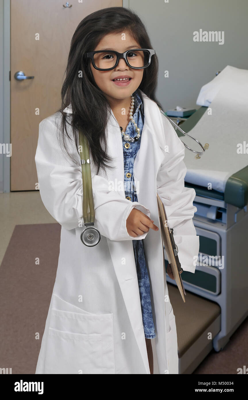 Little Girl Doctor Stock Photo - Alamy