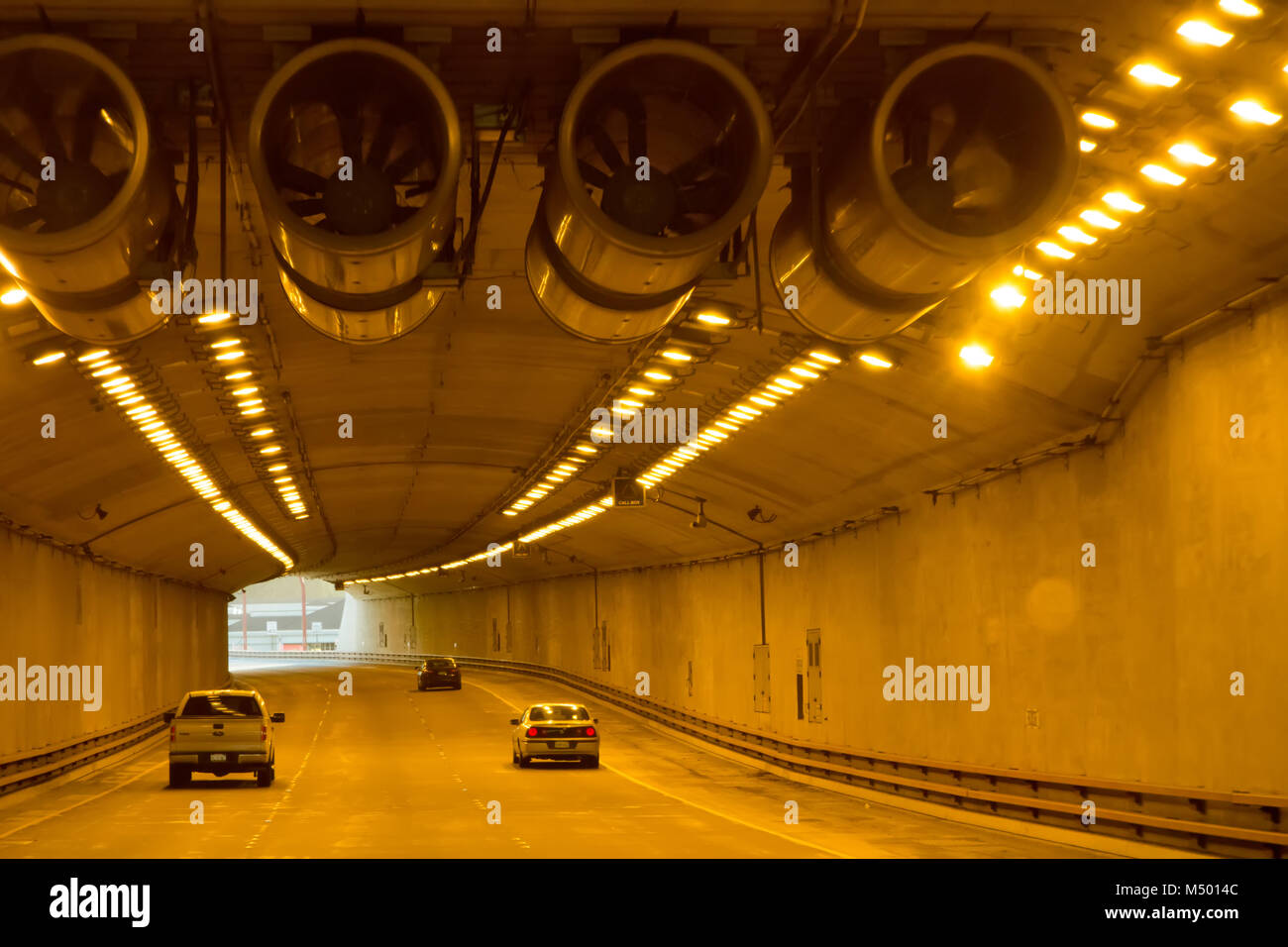 highway tunnel turbine fans pushing air Stock Photo - Alamy