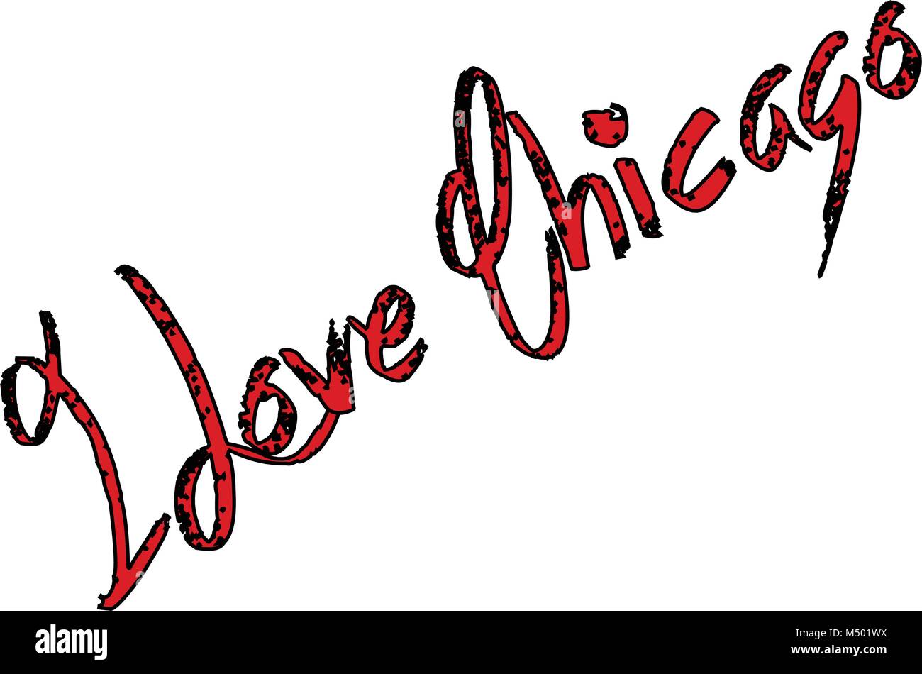 I Love Chicago text sign illustrationon white background Stock Vector ...