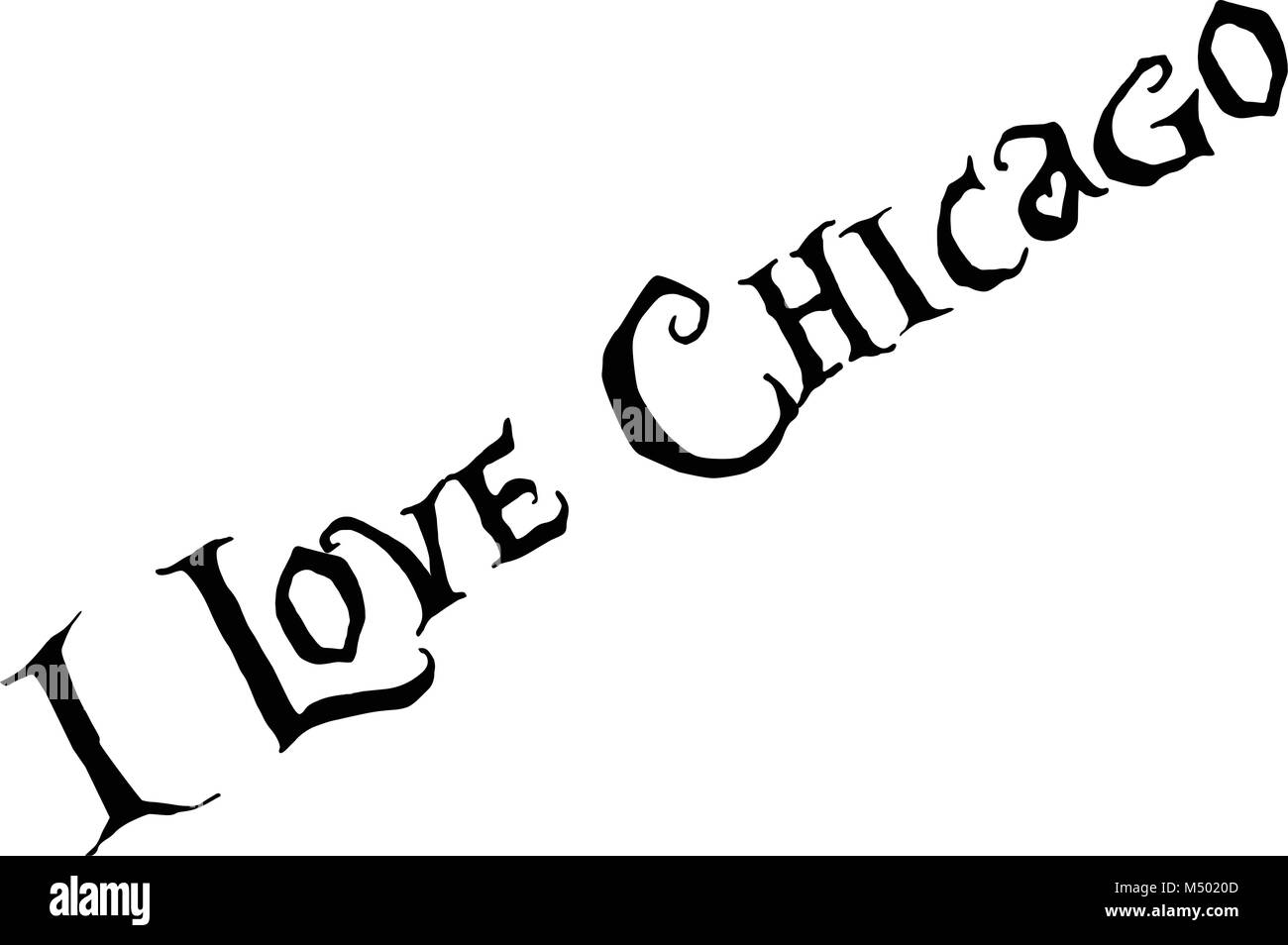 I Love Chicago text sign illustrationon white background Stock Vector ...