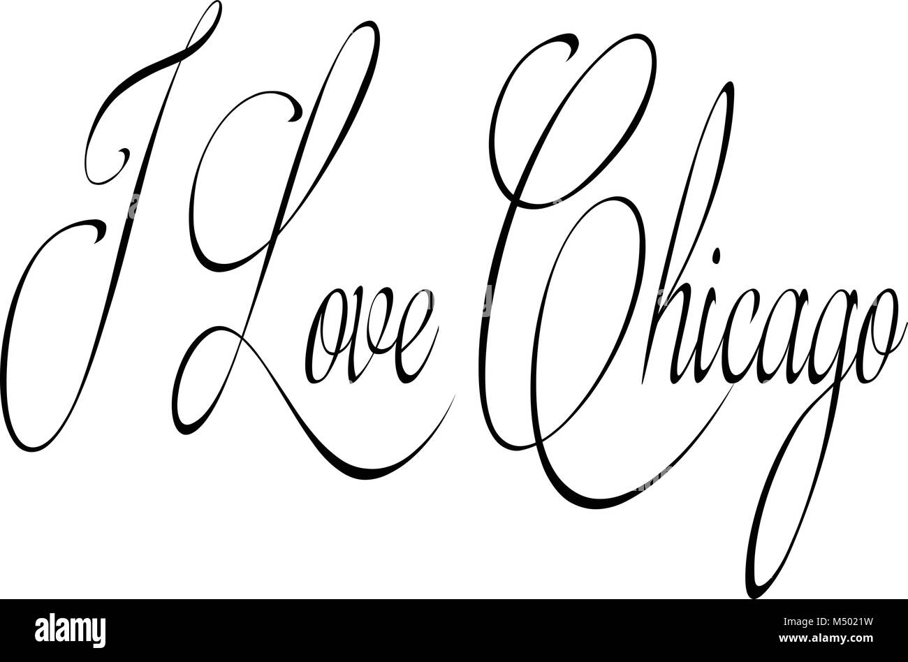 I Love Chicago text sign illustrationon white background Stock Vector ...