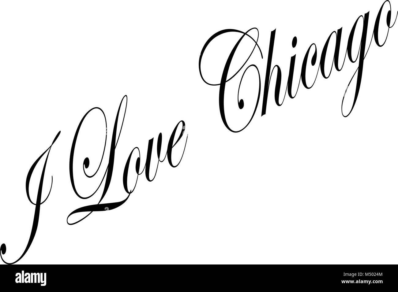 I Love Chicago text sign illustrationon white background Stock Vector ...