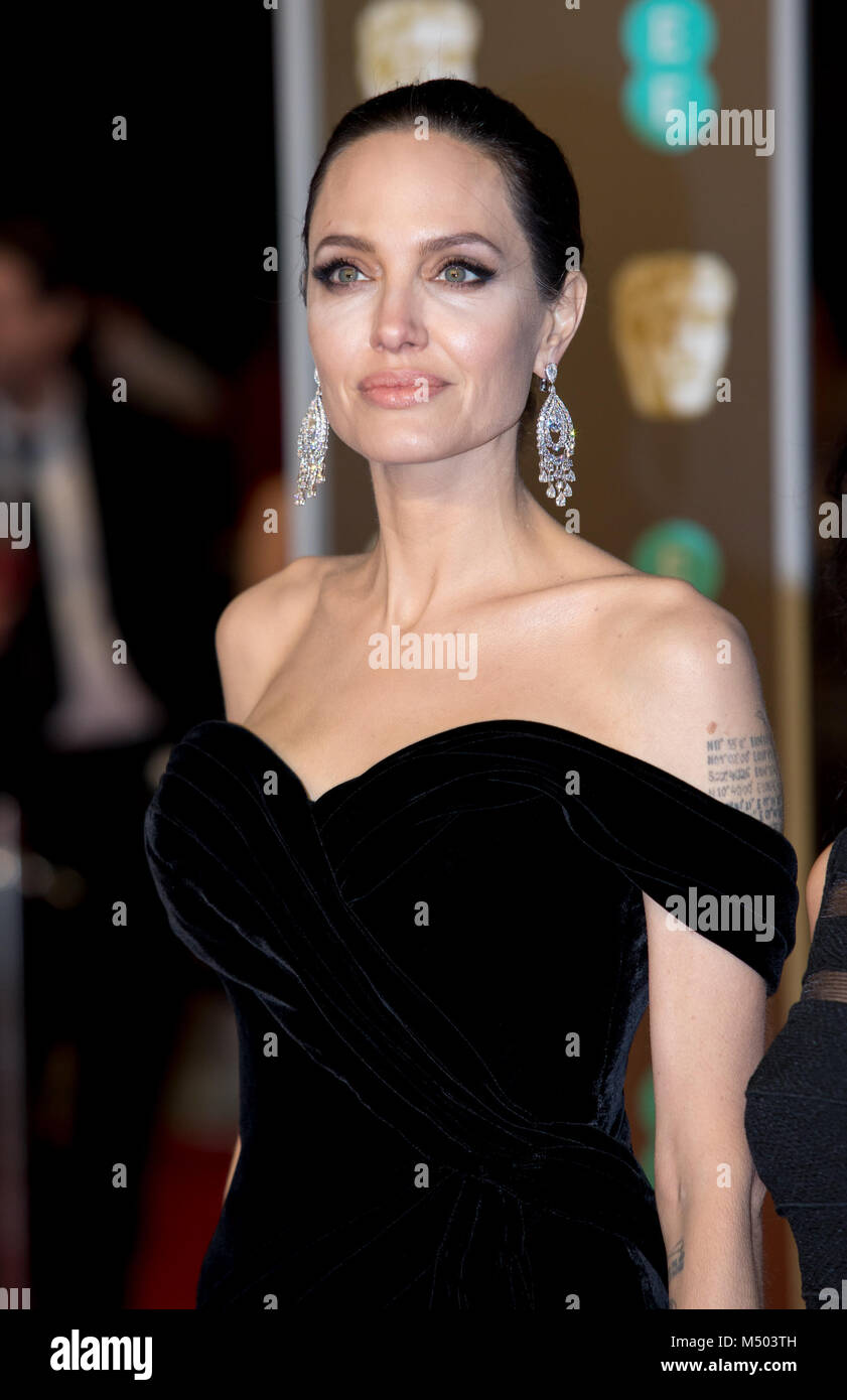 London, UK. 19th Feb, 2018. Angelina Jolie arrives at the EE British ...