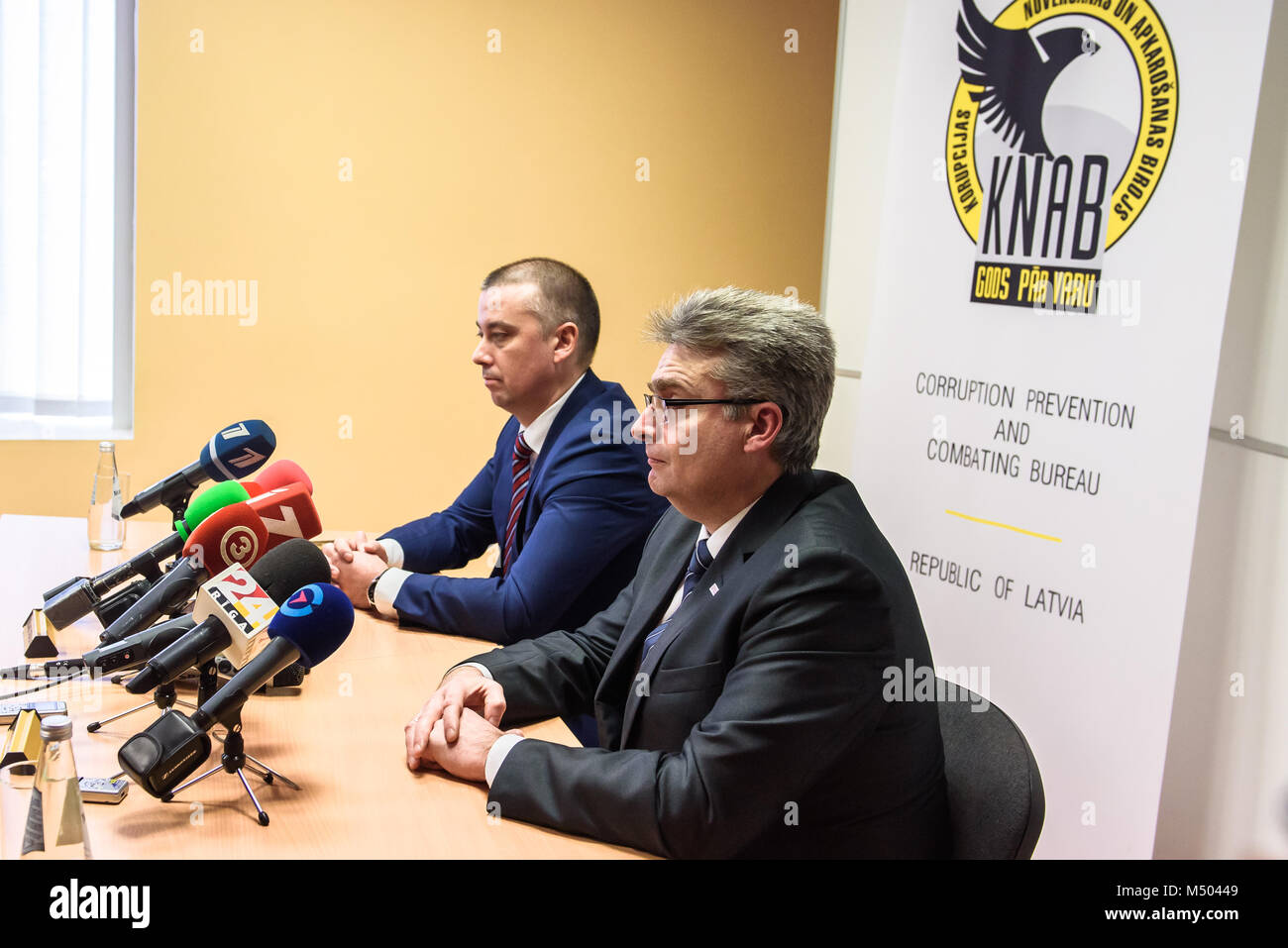 Riga, Latvia. 19th Feb, 2018. Jekabs Straume, Head of The Corruption ...