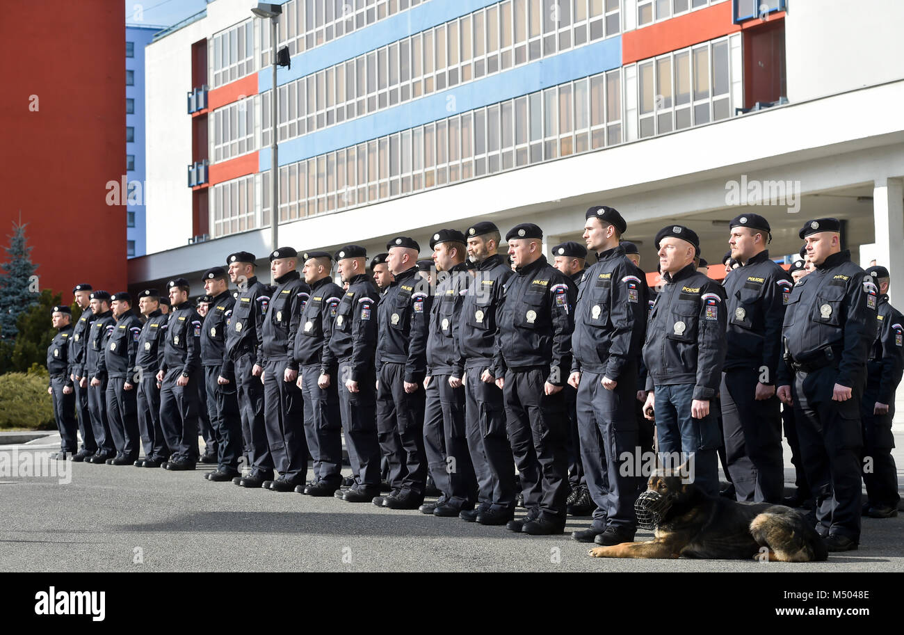 Czech police officers are seen during departure of police contingent ...