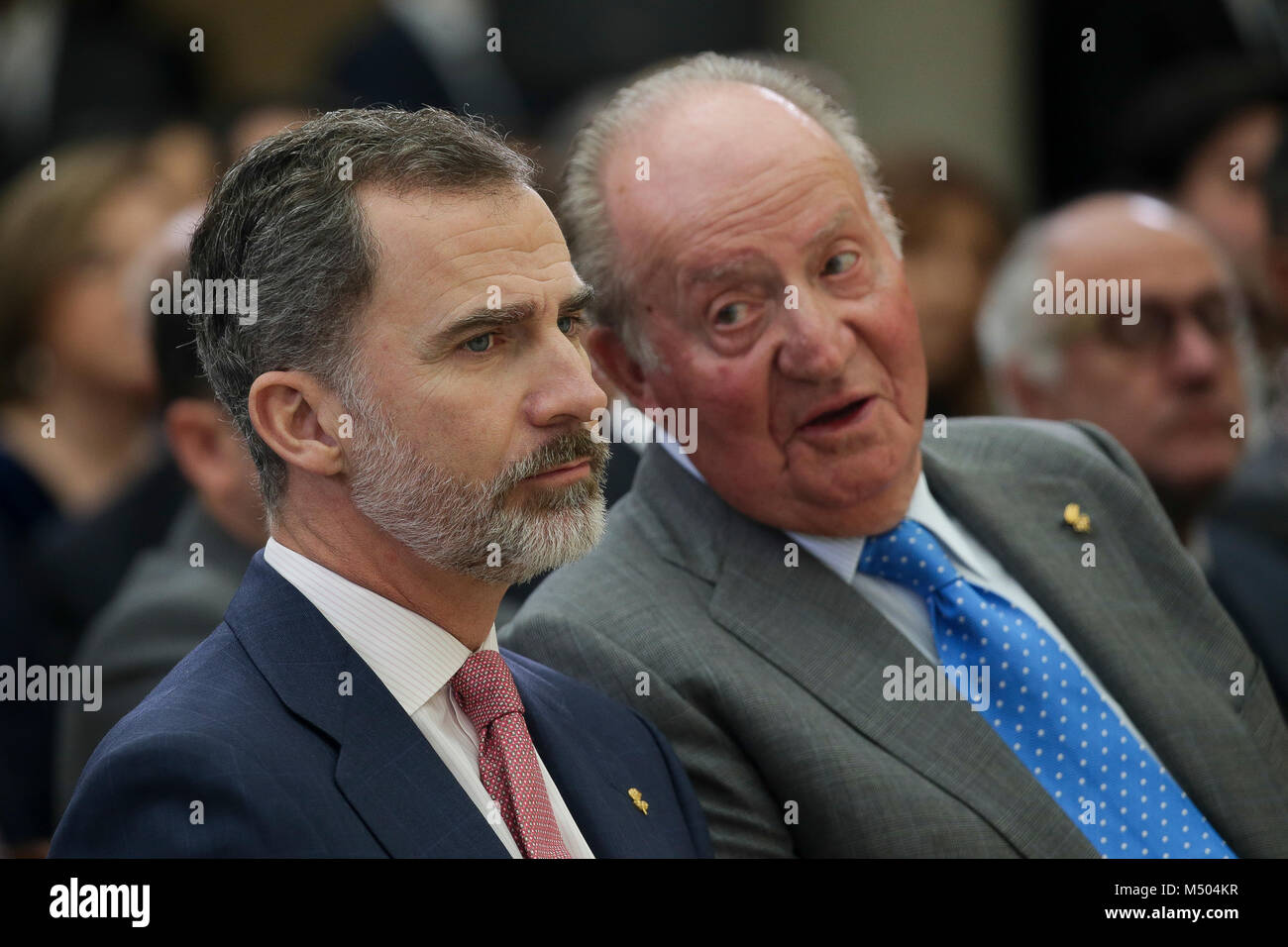 Spanish King Felipe VI and father Juan Carlos I at the Sports National ...