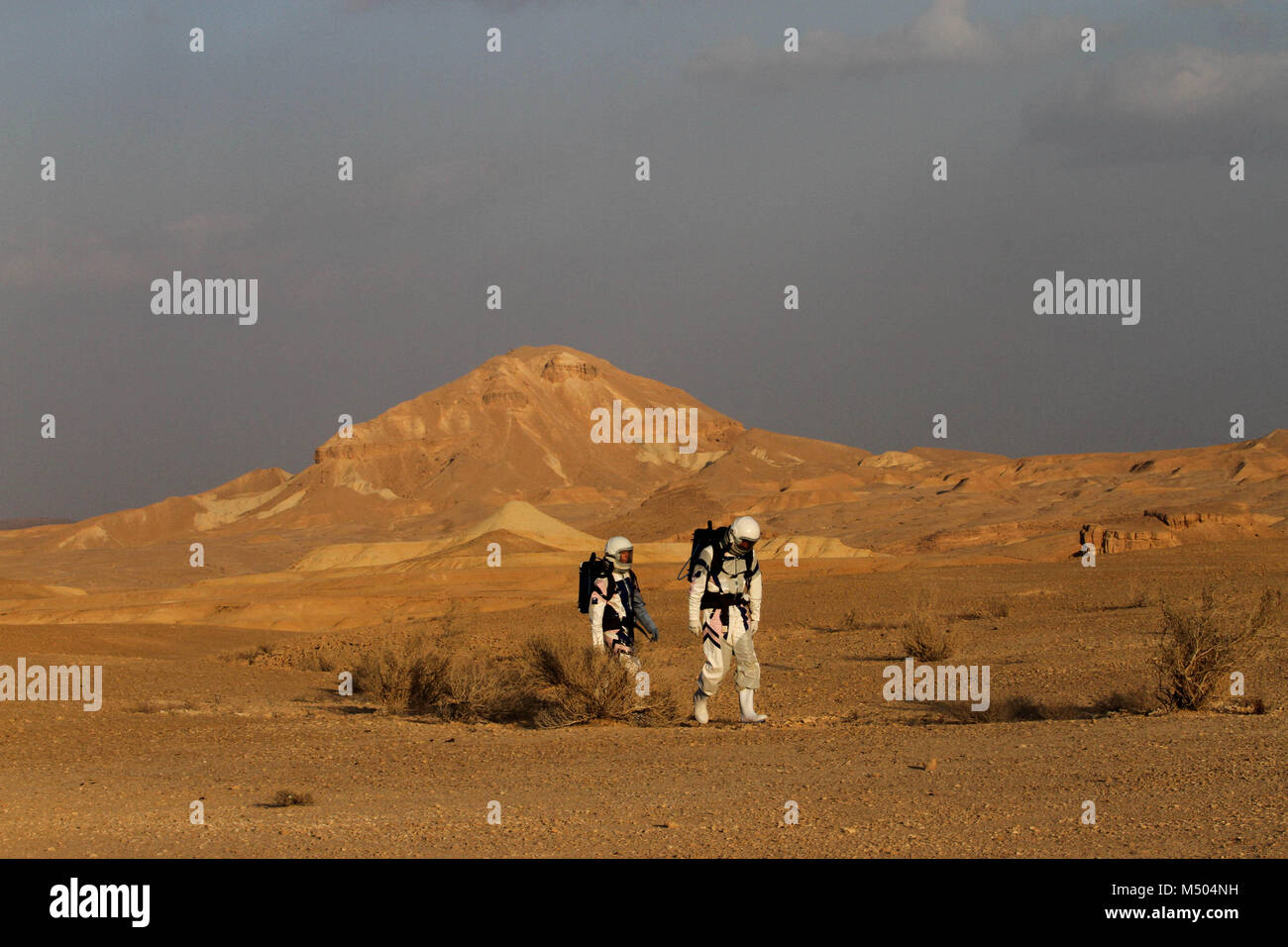 Mitzpe Ramon, Israel. 18th Feb, 2018. Israeli analog astronauts take ...