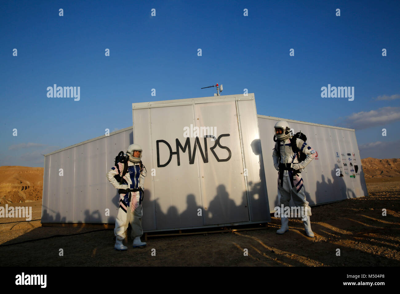 Mitzpe Ramon, Israel. 18th Feb, 2018. Israeli analog astronauts take ...