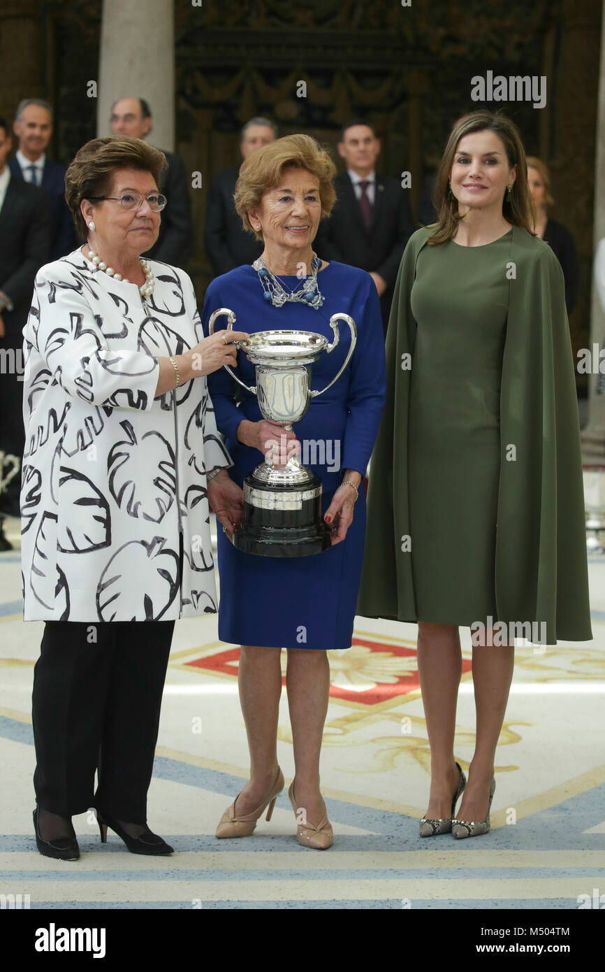 Spanish Queen Letizia Ortiz with Elida Alfaro and Benilde Vazquez at ...