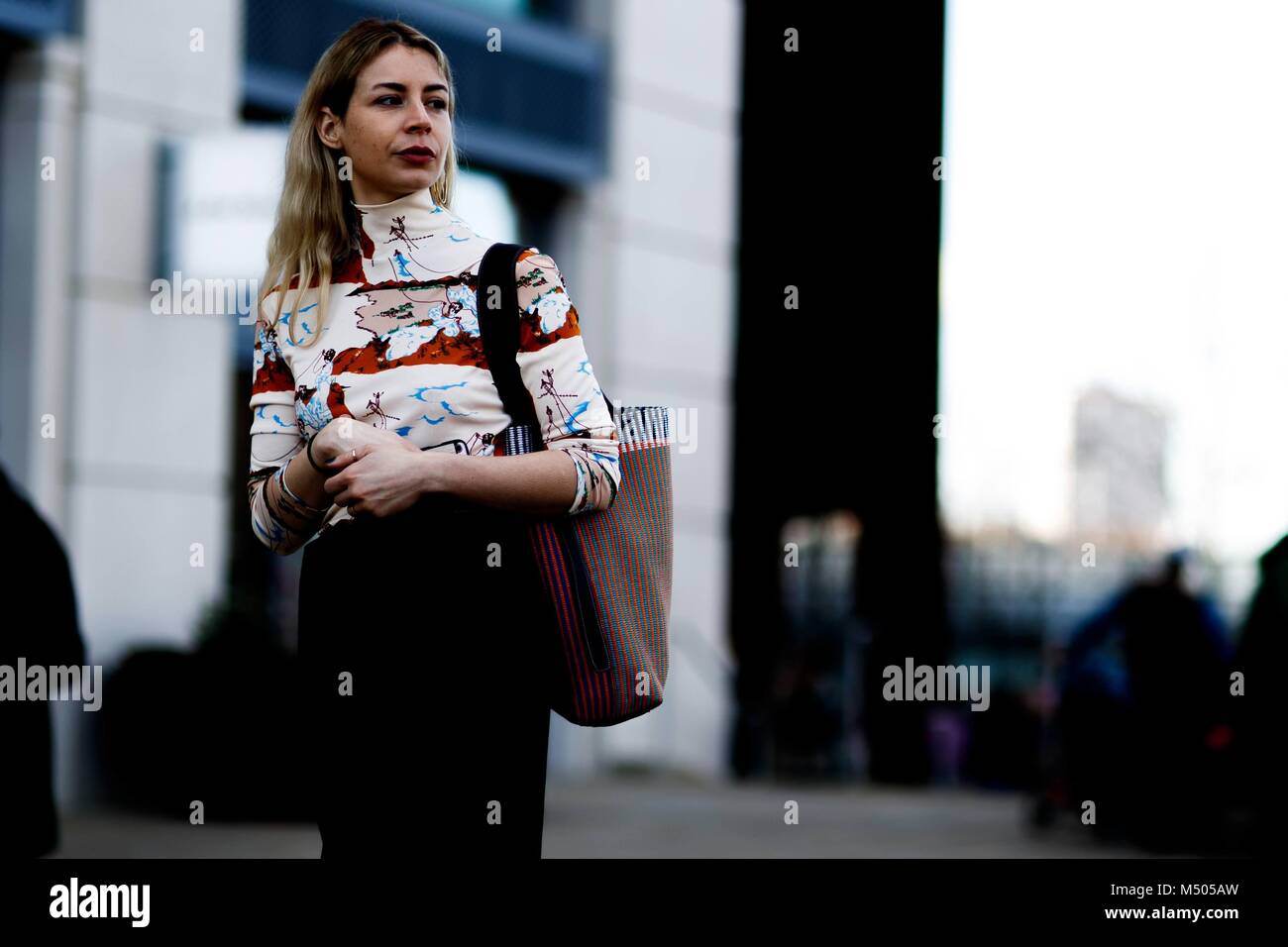 London, Grossbritannien. 17th Feb, 2018. Blogger Irina Lakicevic posing ...