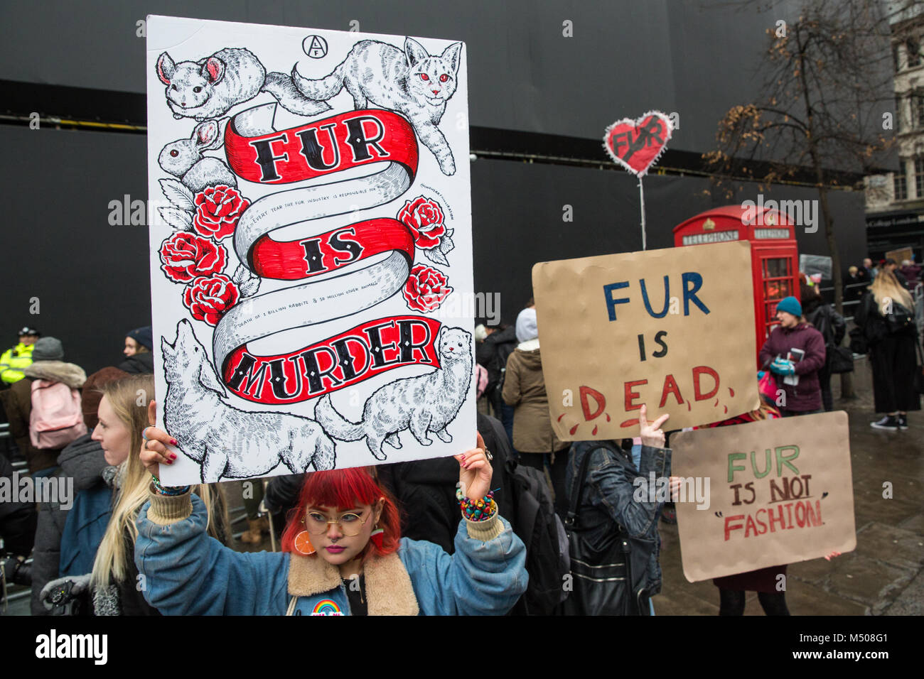 London, UK. 17th February, 2018. Animal rights activists from Surge ...