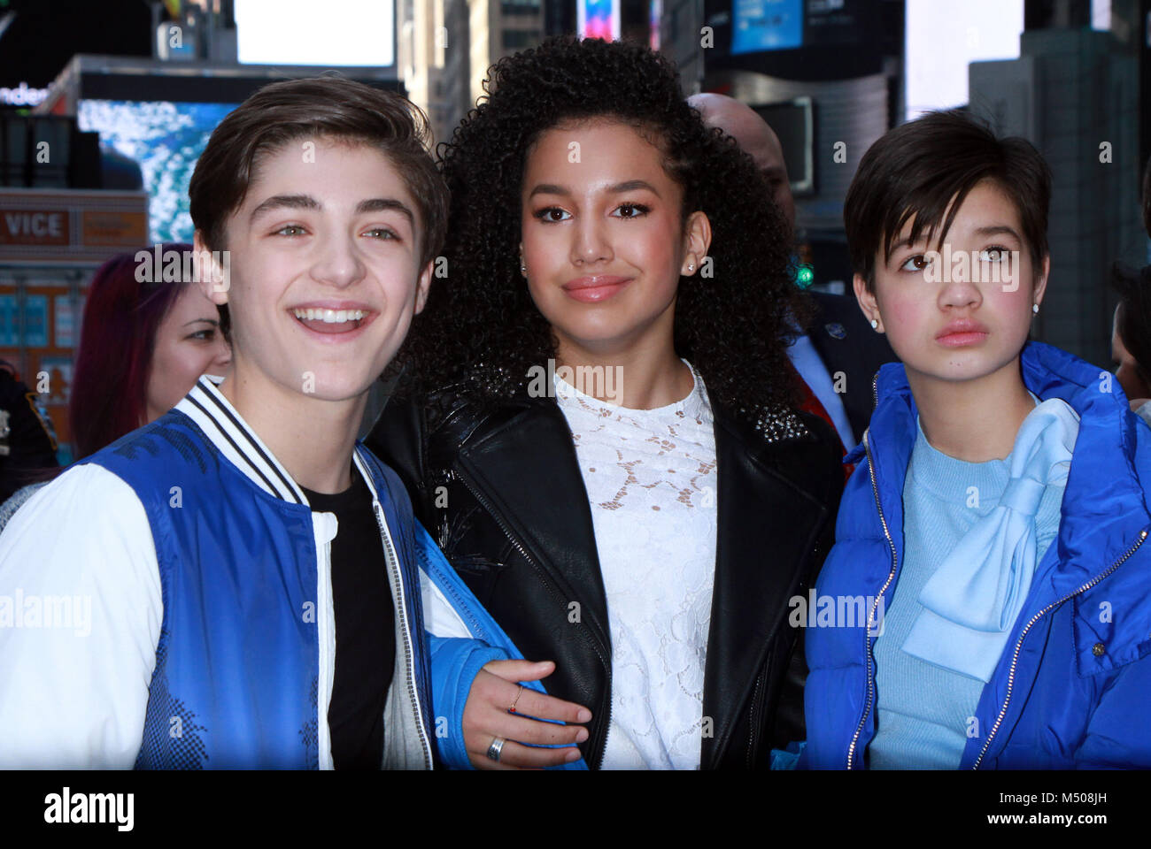 New York, USA. 19th February, 2018. Asher Angel, Sofia Wylie, Peyton ...
