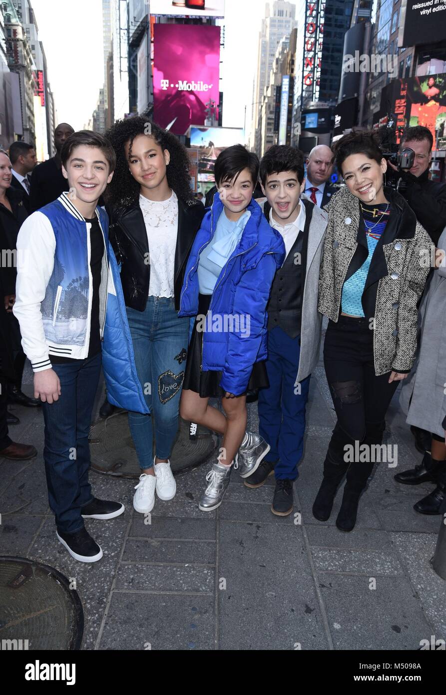 New York, NY, USA. 19th Feb, 2018. Asher Angel, Sofia Wylie, Peyton ...