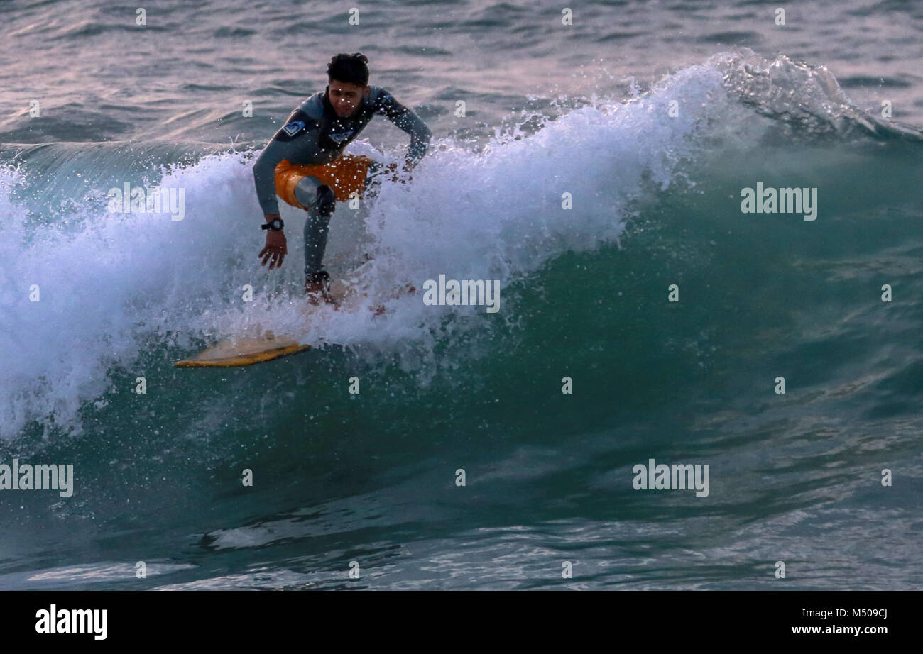 Gaza City, The Gaza Strip, Palestine. 19th Feb, 2018. A Palestinian man ...