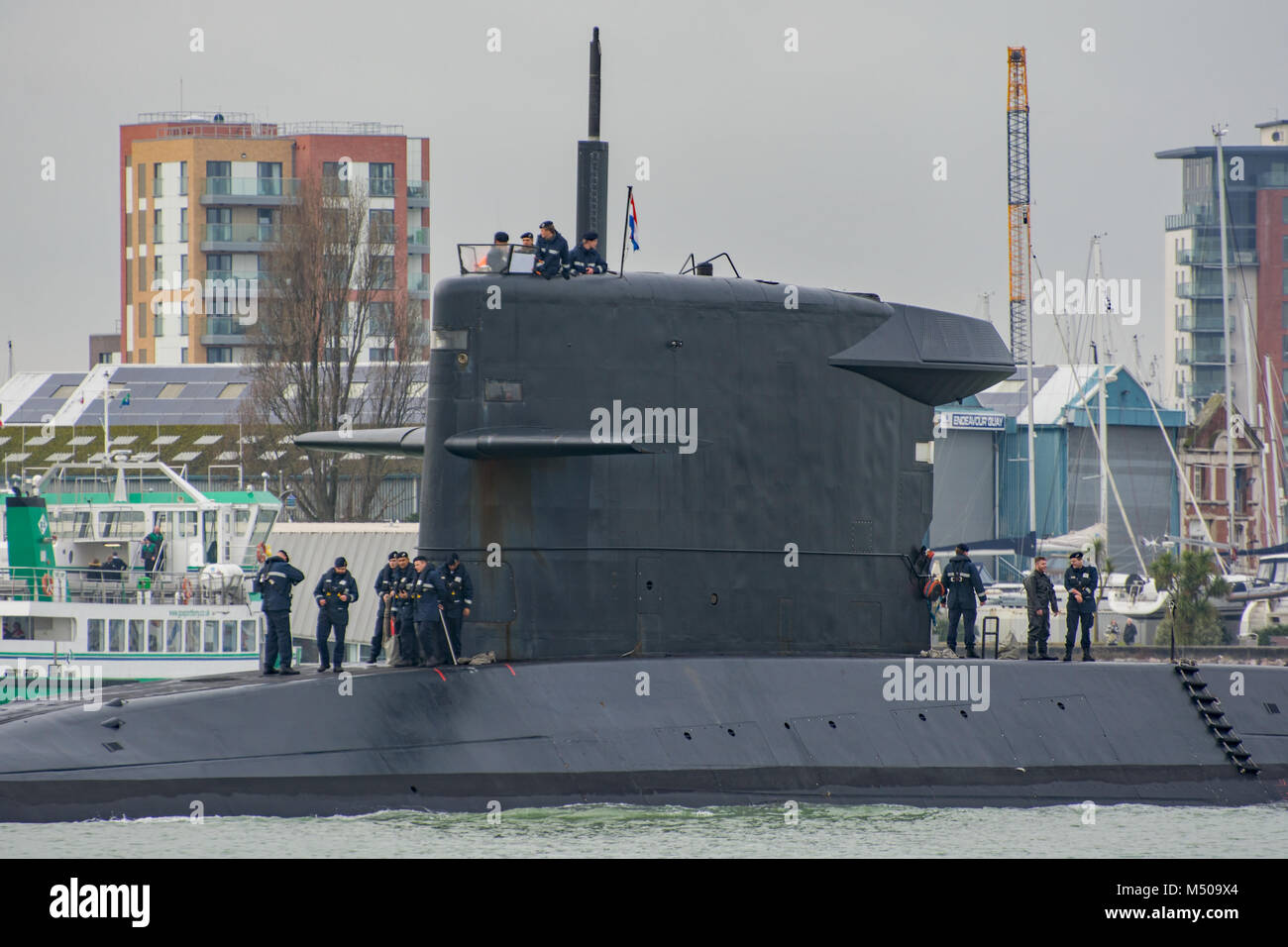 Portsmouth, UK. 19th February, 2018. The Dutch Navy Submarine, HNLMS ...