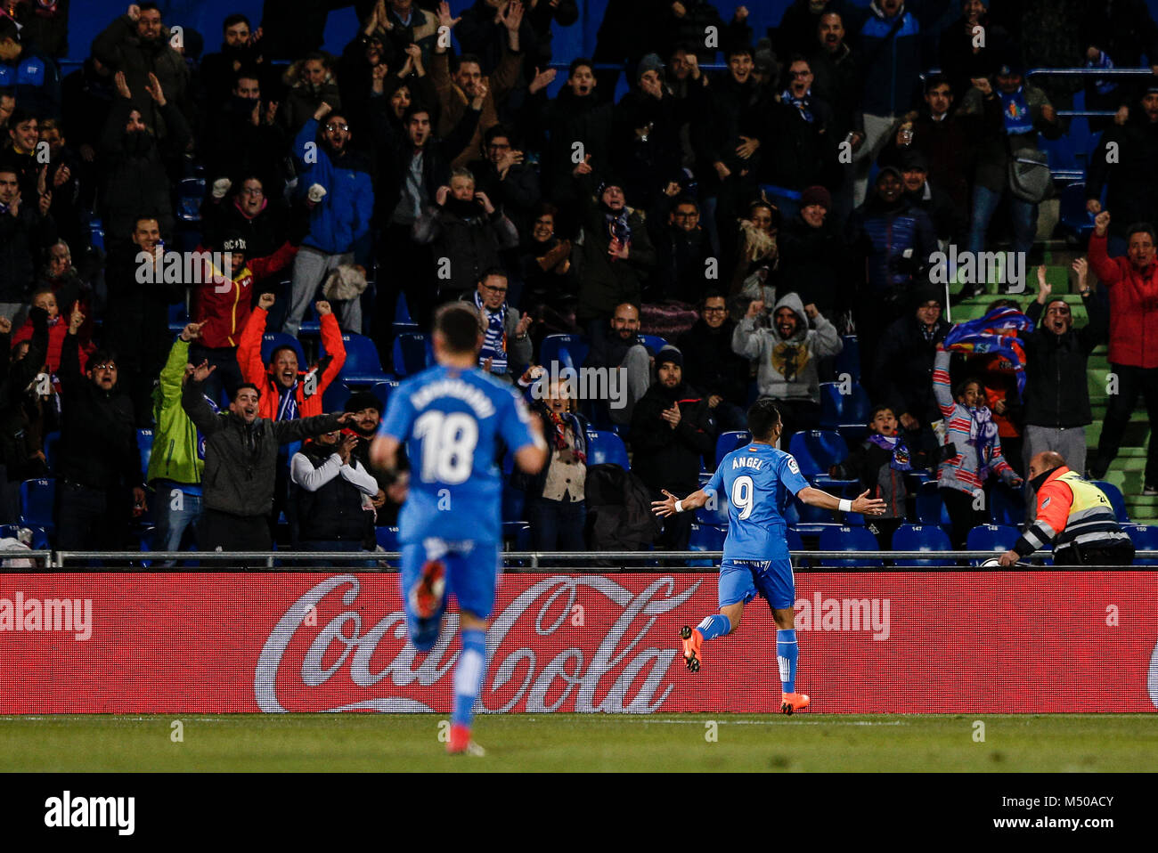 Angel Rodriguez (Getafe CF) celebrates his goal which made it (1, 0) La ...