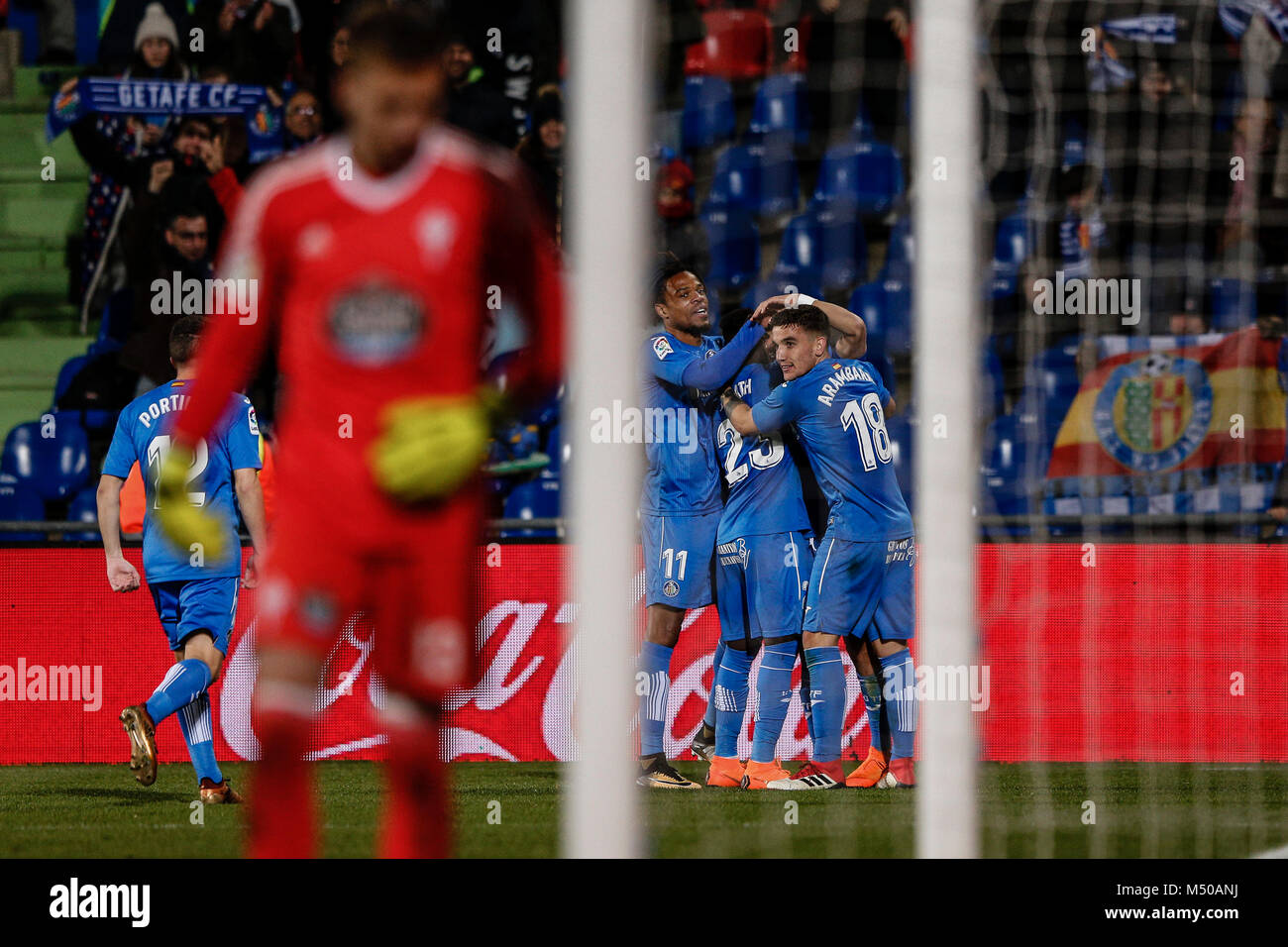 Angel Rodriguez (Getafe CF) celebrates his goal which made it (3, 0) La ...