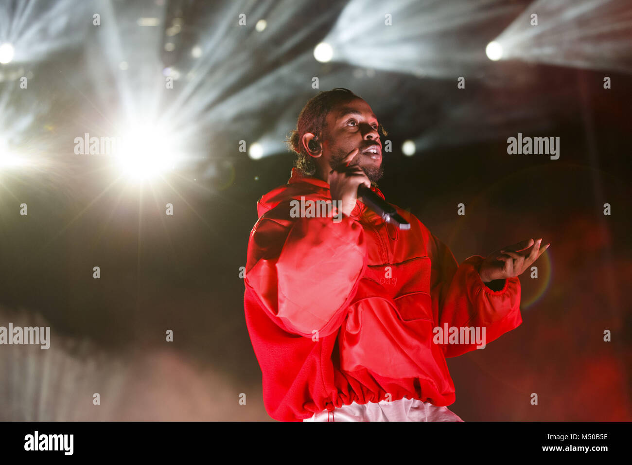 Los Angeles, CA, USA. 16th Feb, 2018. Artist Kendrick Lamar performs at ...