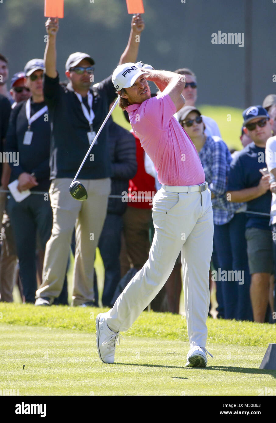 Los Angeles, California, USA. 18th Feb, 2018. Aaron Baddeley in actions ...
