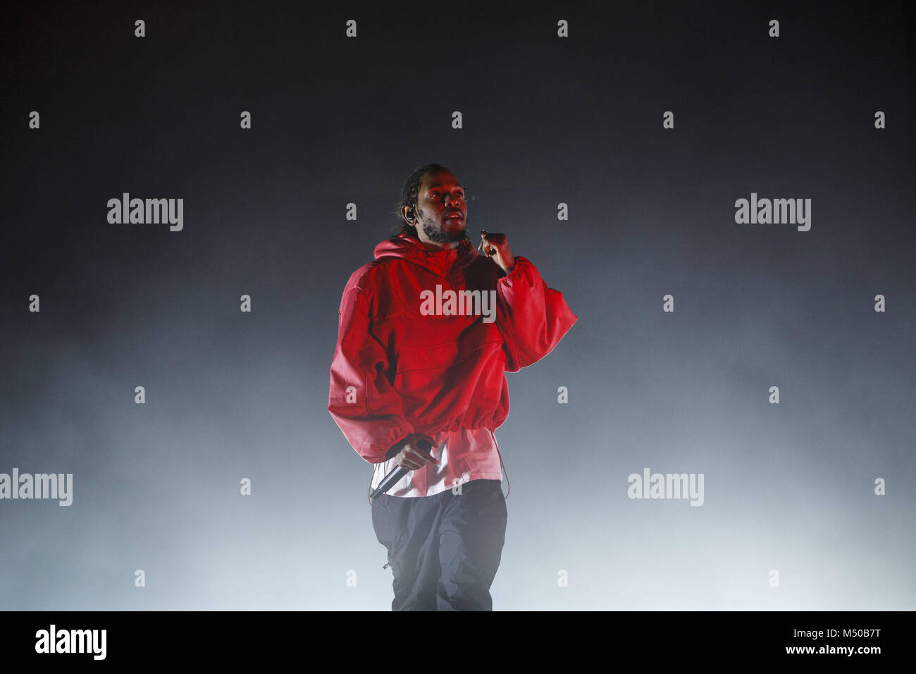 Los Angeles, CA, USA. 16th Feb, 2018. Artist Kendrick Lamar performs at ...
