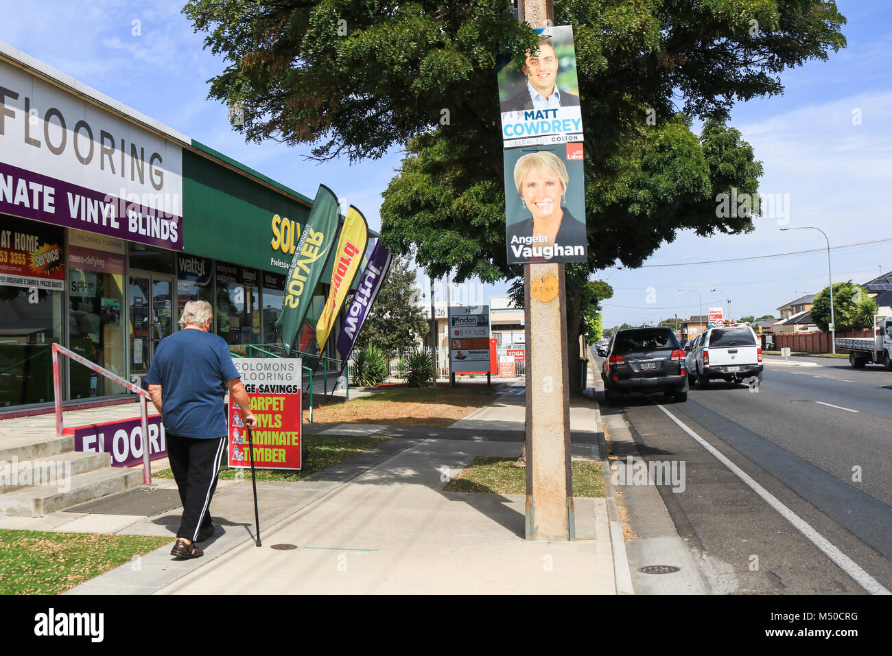Adelaide Australia 20th February 2018. Campaign posters representing ...