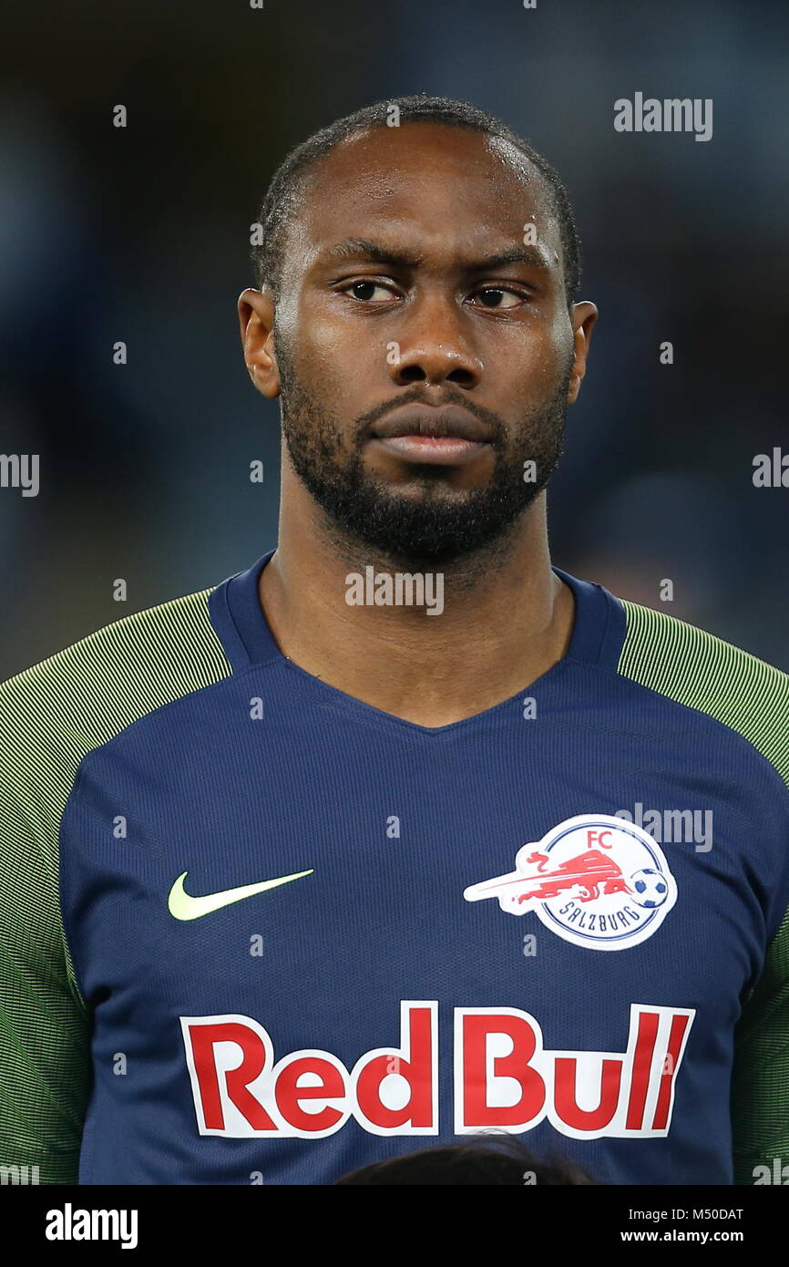 San Sebastian, Spain. 15th Feb, 2018. Reinhold Yabo (Salzburg) Football ...