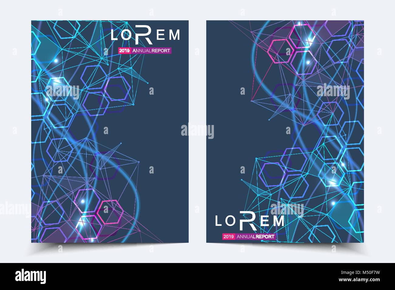 Scientific brochure design template. Vector flyer layout, Molecular ...