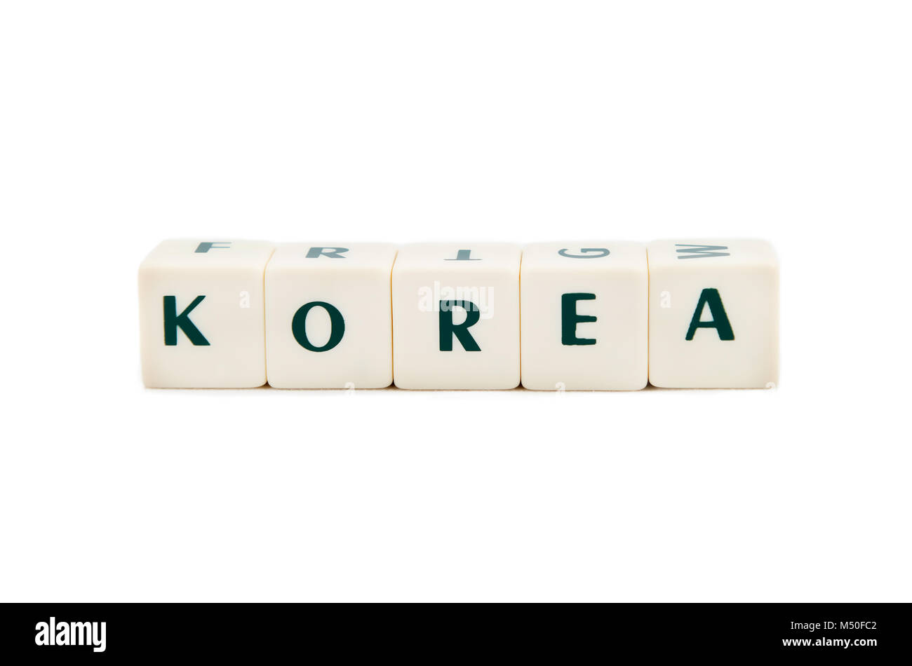 KOREA white cube text on white background Stock Photo - Alamy