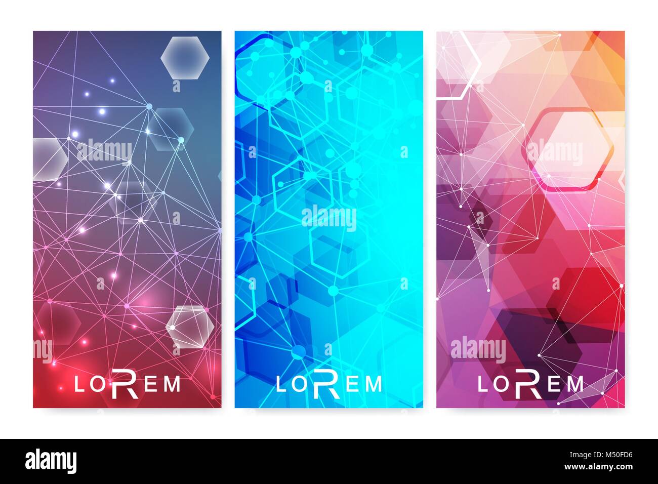 Modern set of vector flyers, banners. Geometric abstract presentation ...