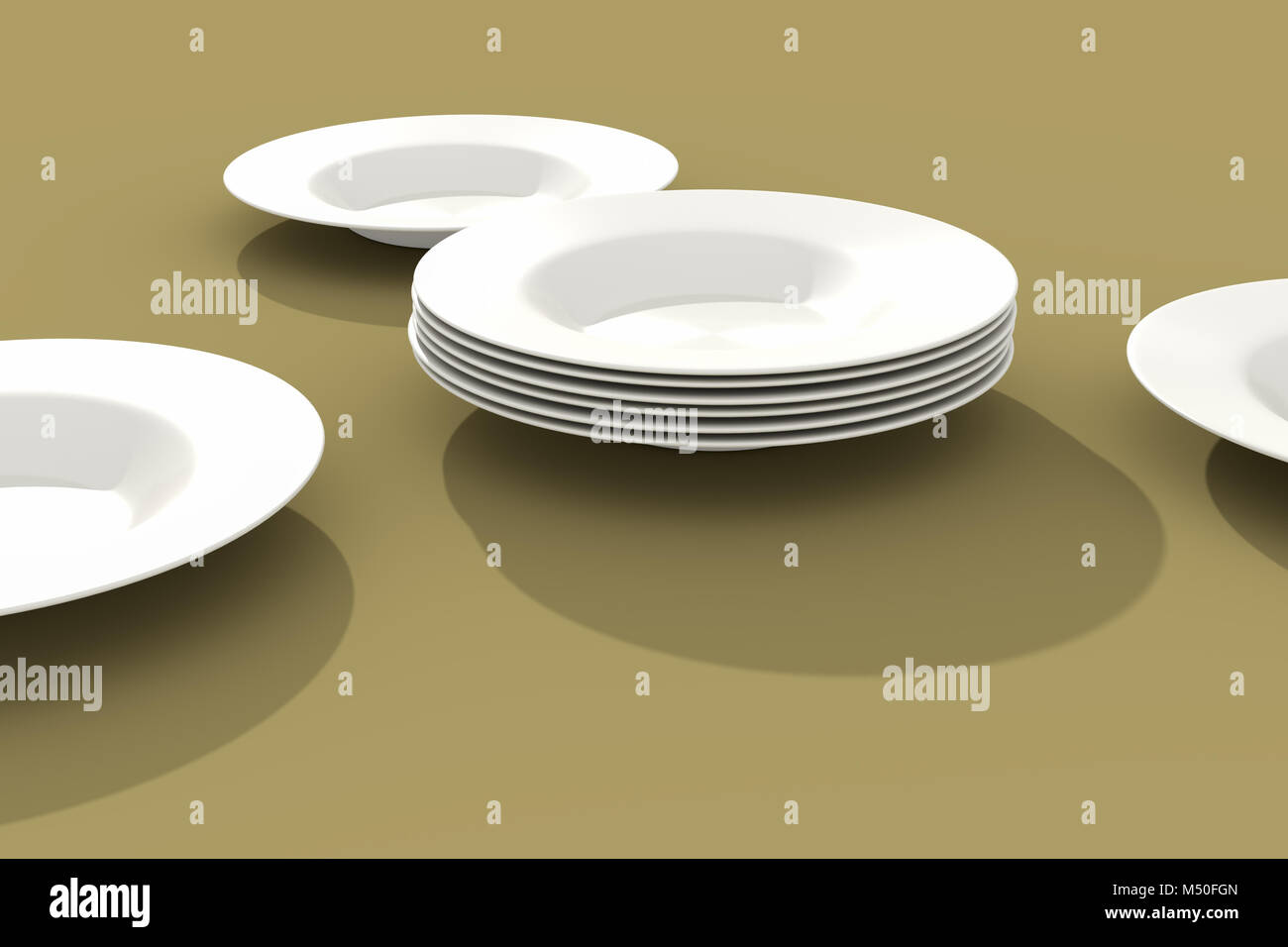 some plates on the table Stock Photo - Alamy