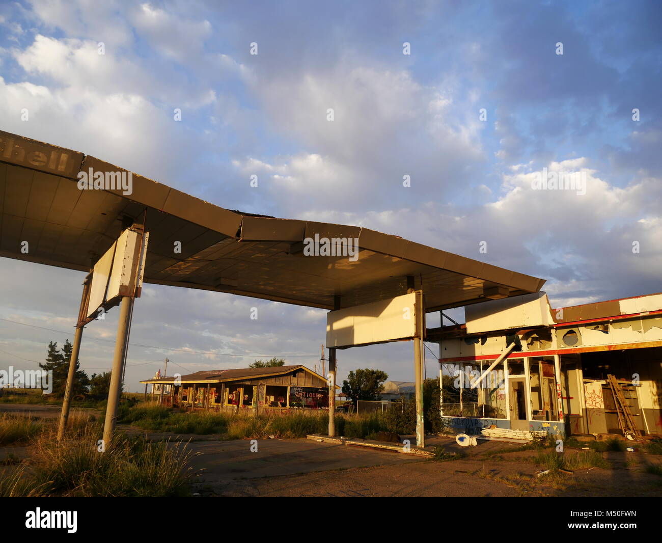 Longhorn Tradingpost ruins,Conway,Texas,Route 66 Stock Photo - Alamy