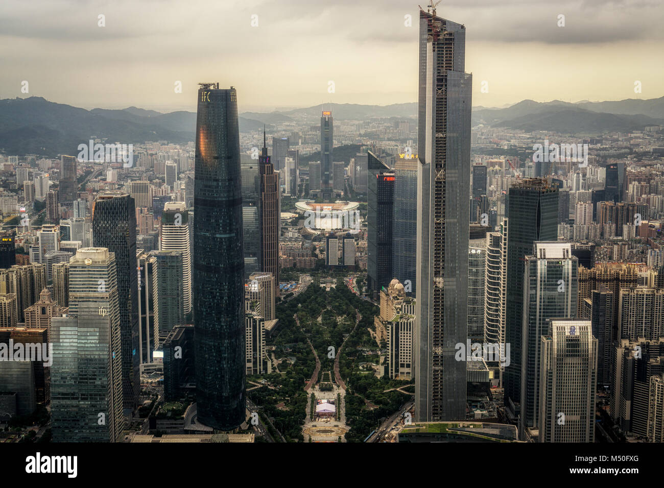 Canton tower observation deck Stock Photo - Alamy