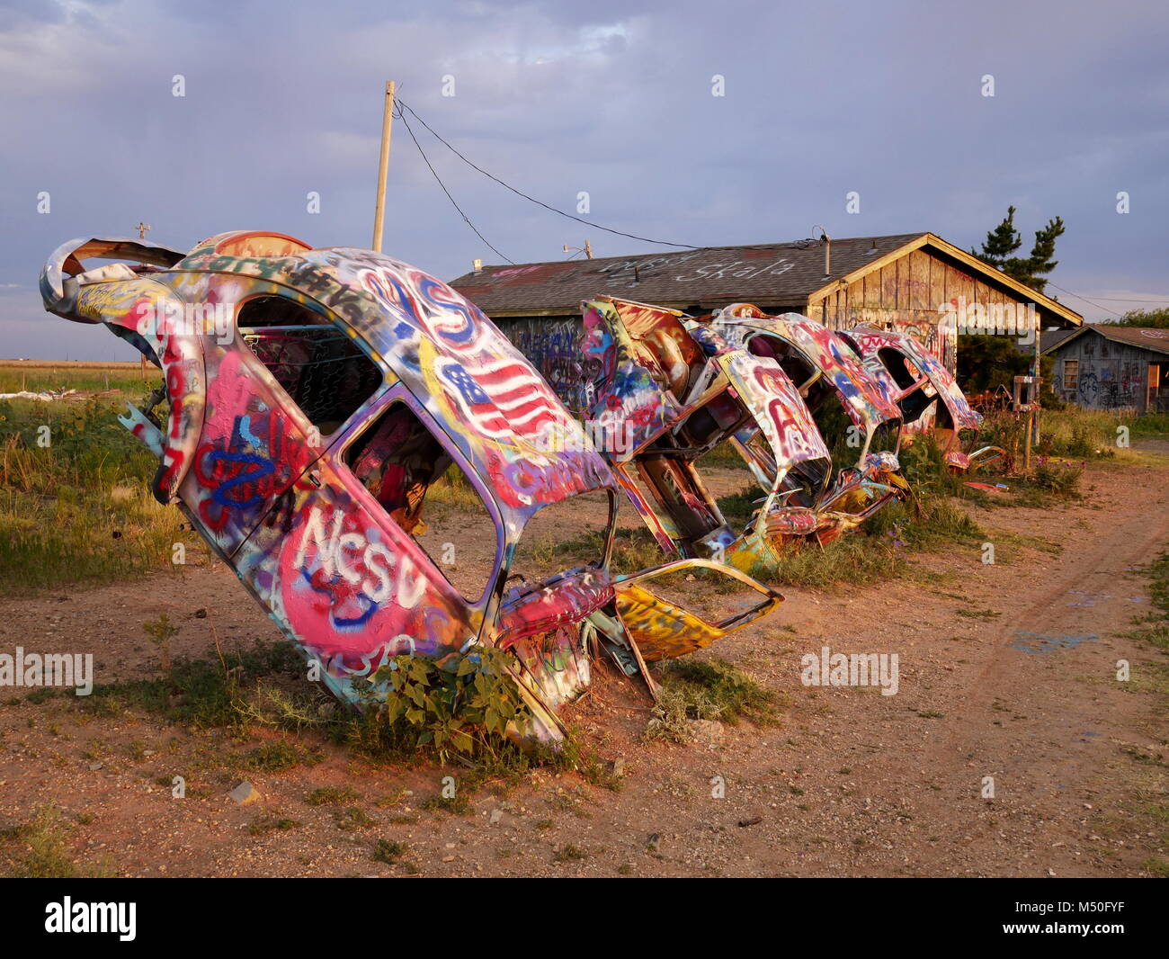 VW Slug Bug Ranch,Conway/Panhandle,Texas,Route 66 Stock Photo - Alamy