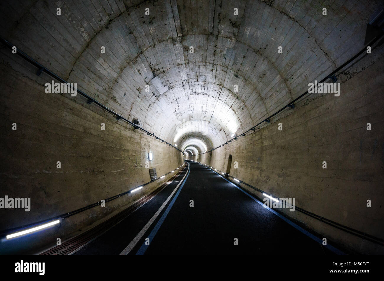 A bike road tunnel taken with fisheyes Stock Photo - Alamy