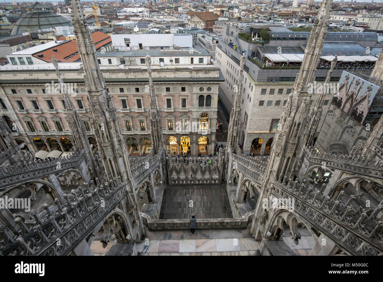 Rooftop milan cathedral looking hi-res stock photography and images - Alamy