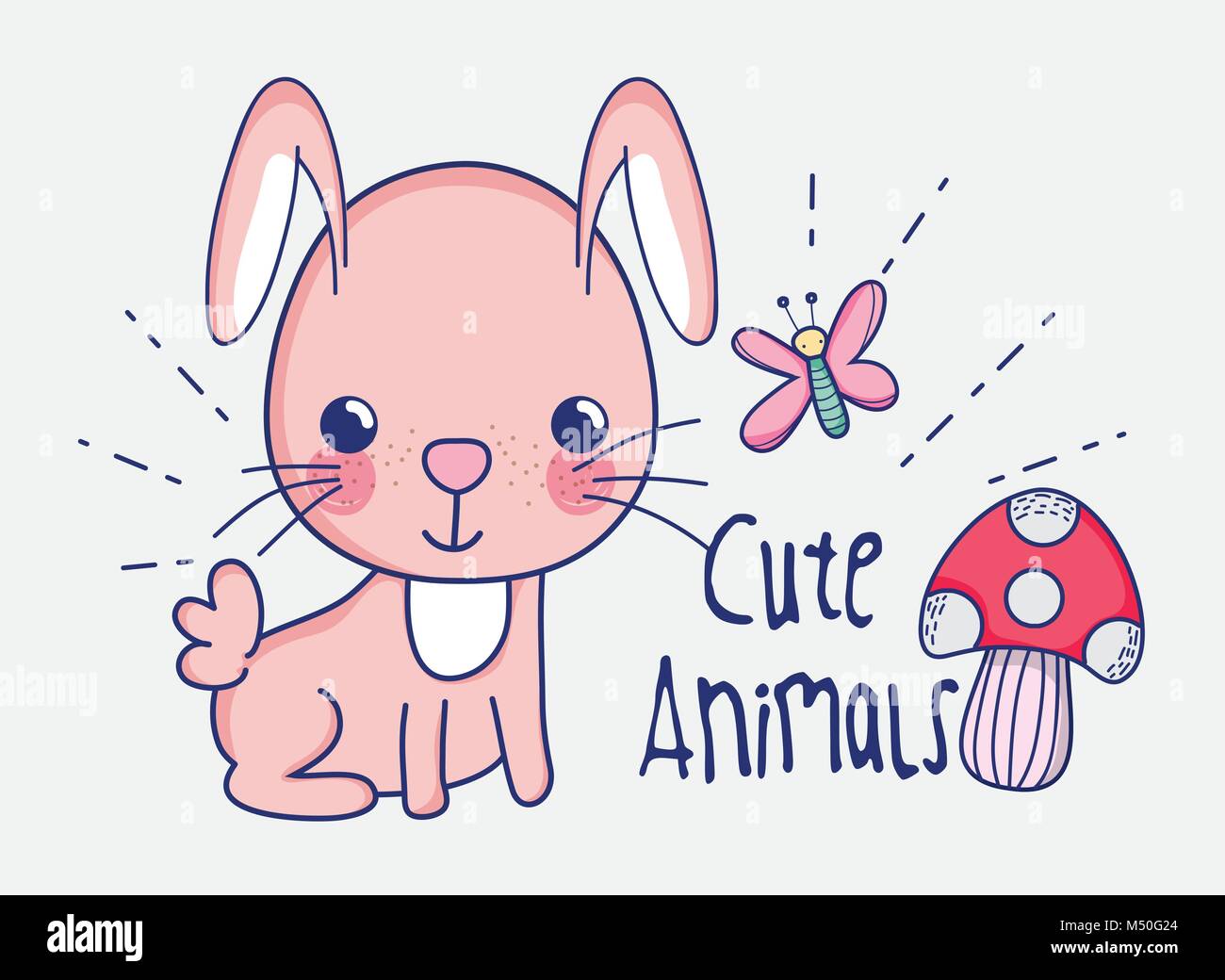 Cute bunny doodle cartoon Stock Vector Image & Art - Alamy